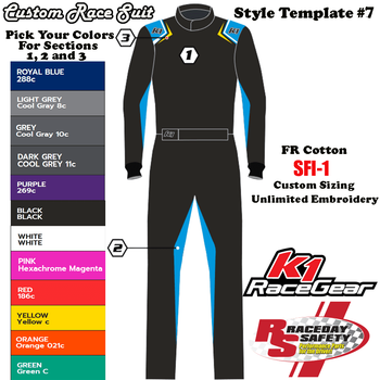 K1 RaceGear Custom Race Suit Template #7 SFI-1