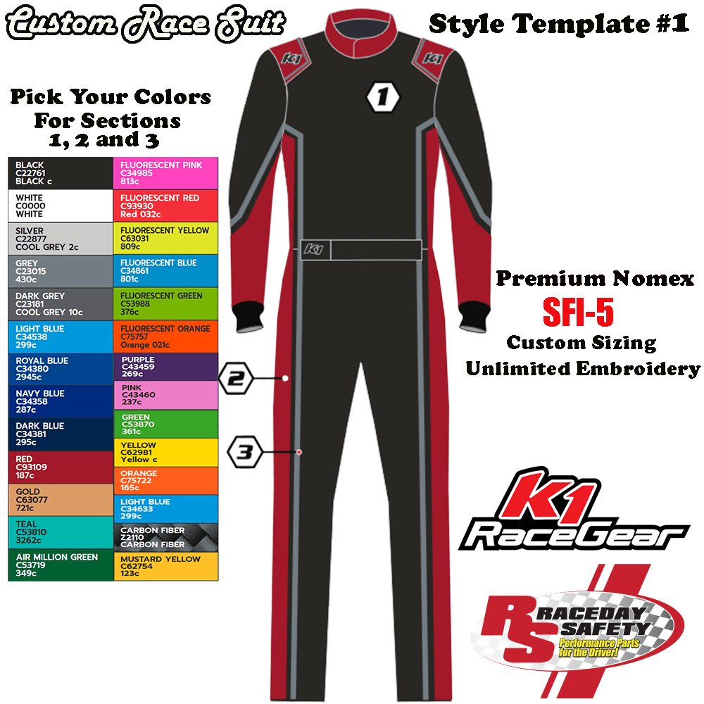 K1 RaceGear Custom Race Suit Template #1 SFI-5