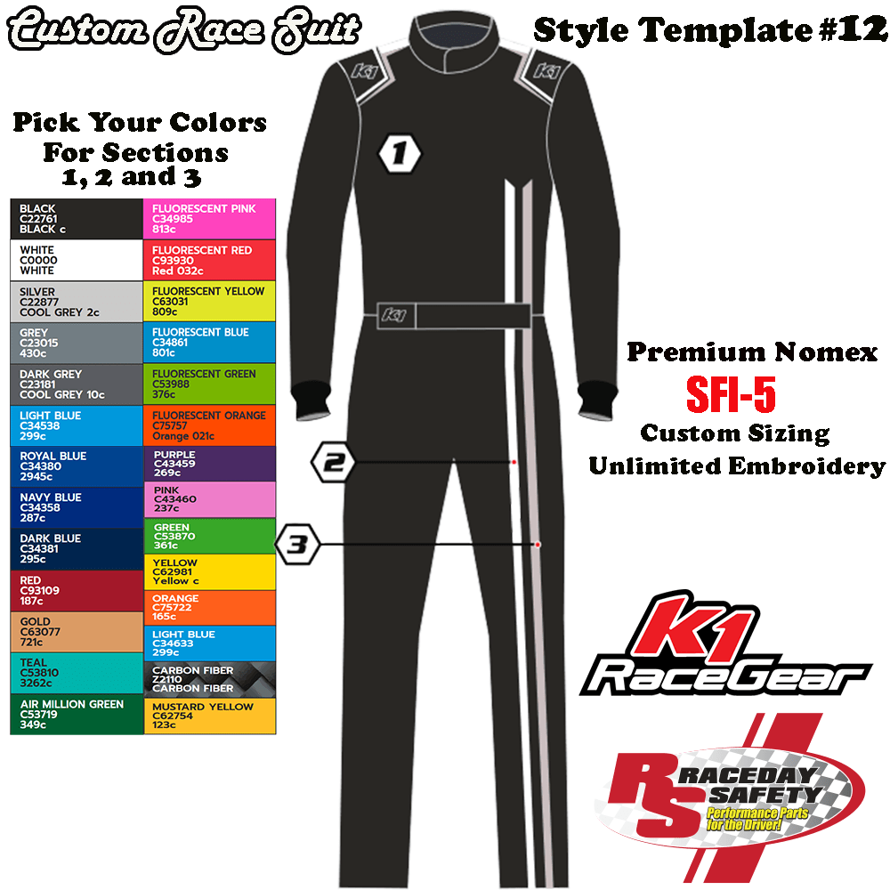K1 RaceGear Custom Race Suit Template #12 SFI-5