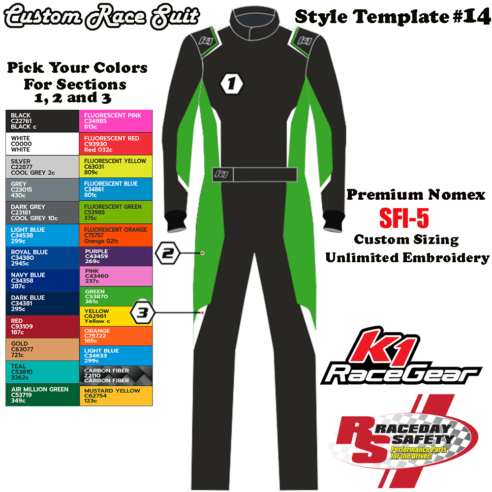 K1 RaceGear Custom Race Suit Template #14 SFI-5
