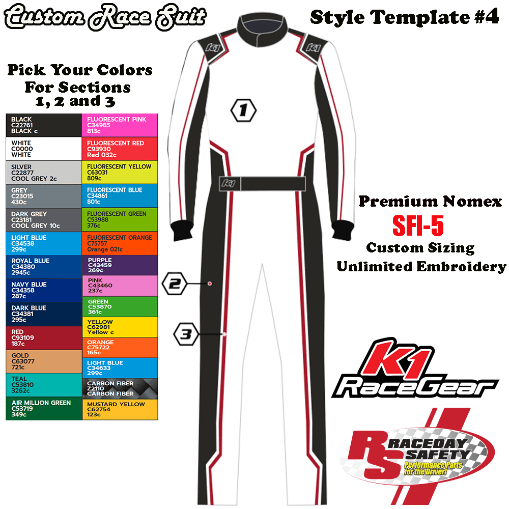 K1 RaceGear Custom Race Suit Template #4 SFI-5