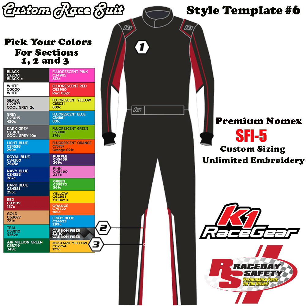 K1 RaceGear Custom Race Suit Template #6 SFI-5
