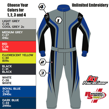 K1 RaceGear Custom Kart Race Suit Template No. 10