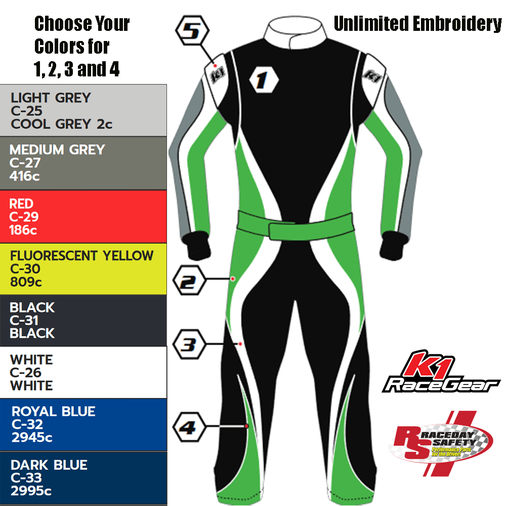 K1 RaceGear Custom Kart Race Suit Template No. 11