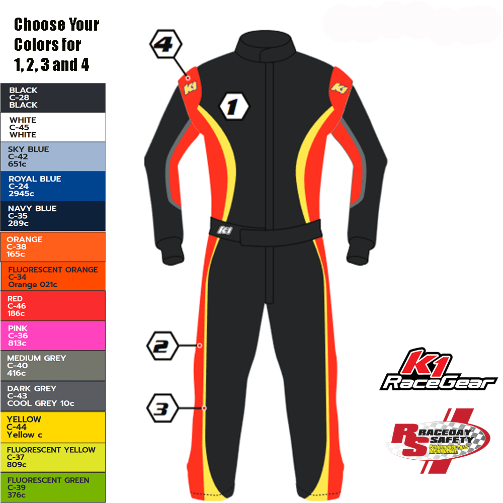 K1 RaceGear Custom Kart Race Suit Template No. 17