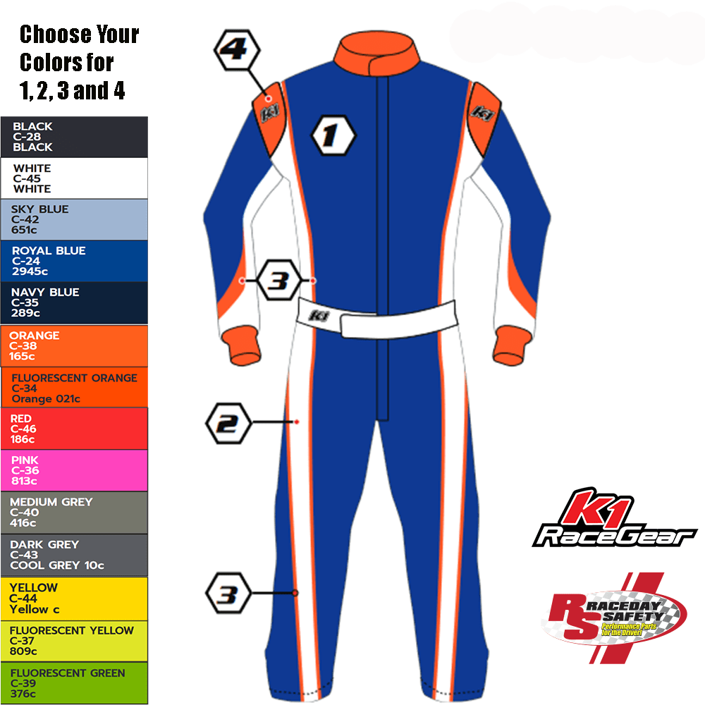 K1 RaceGear Custom Kart Race Suit Template No. 18