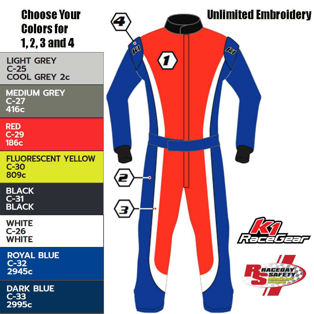 K1 RaceGear Custom Kart Race Suit Template No. 3