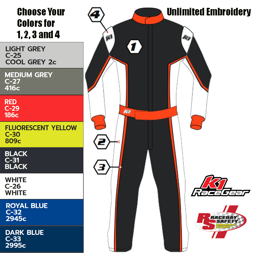 K1 RaceGear Custom Kart Race Suit Template No. 4