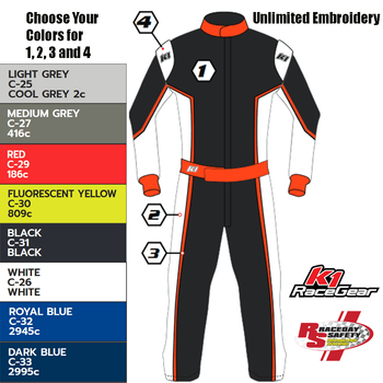 K1 RaceGear Custom Kart Race Suit Template No. 4