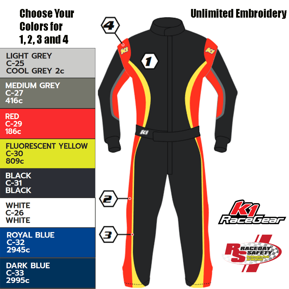 K1 RaceGear Custom Kart Race Suit Template No. 5