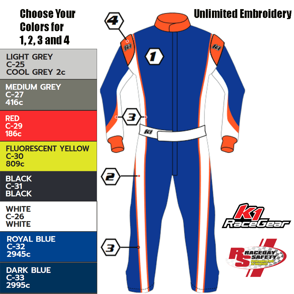 K1 RaceGear Custom Kart Race Suit Template No. 6