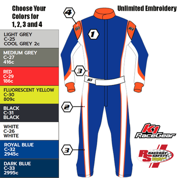 K1 RaceGear Custom Kart Race Suit Template No. 6