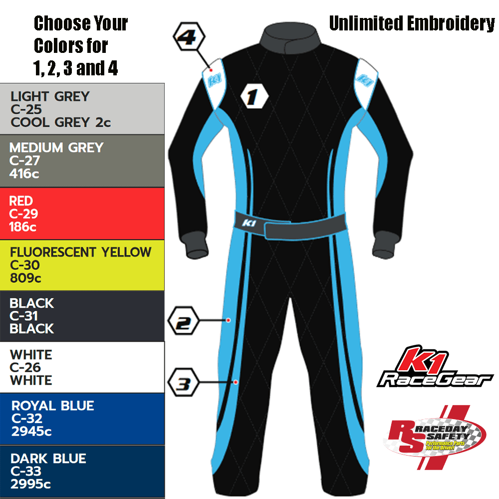 K1 RaceGear Custom Kart Race Suit Template No. 8