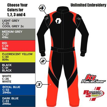 K1 RaceGear Custom Kart Race Suit Template No. 9