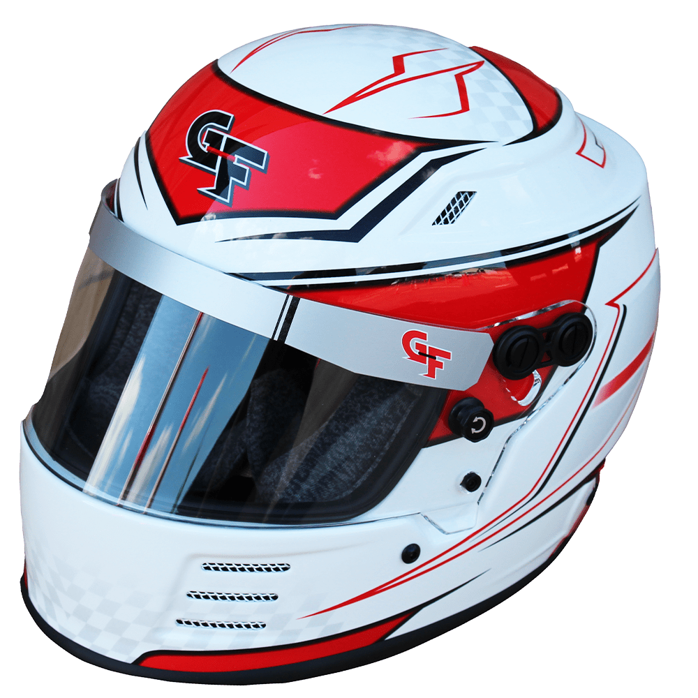G-Force Rookie Graphics SFI Helmet White/Red