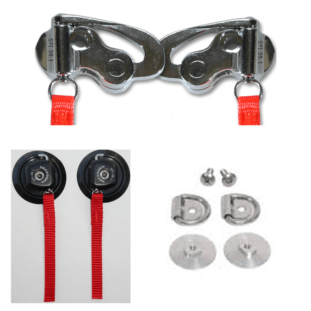Head and Neck Restraint Helmet Hardware Anchors