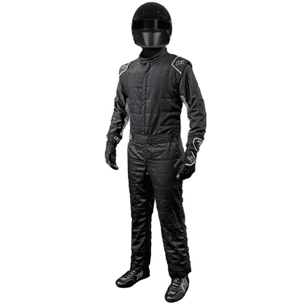 K1 RaceGear Outlaw Adult One-Piece Fire Suit Black/Gray