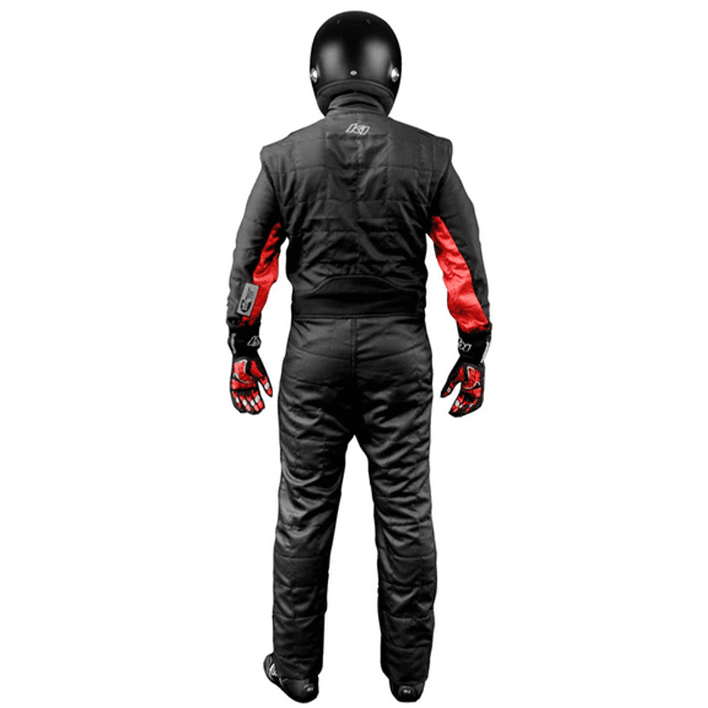 K1 RaceGear Outlaw Adult One-Piece Fire Suit Black/Red