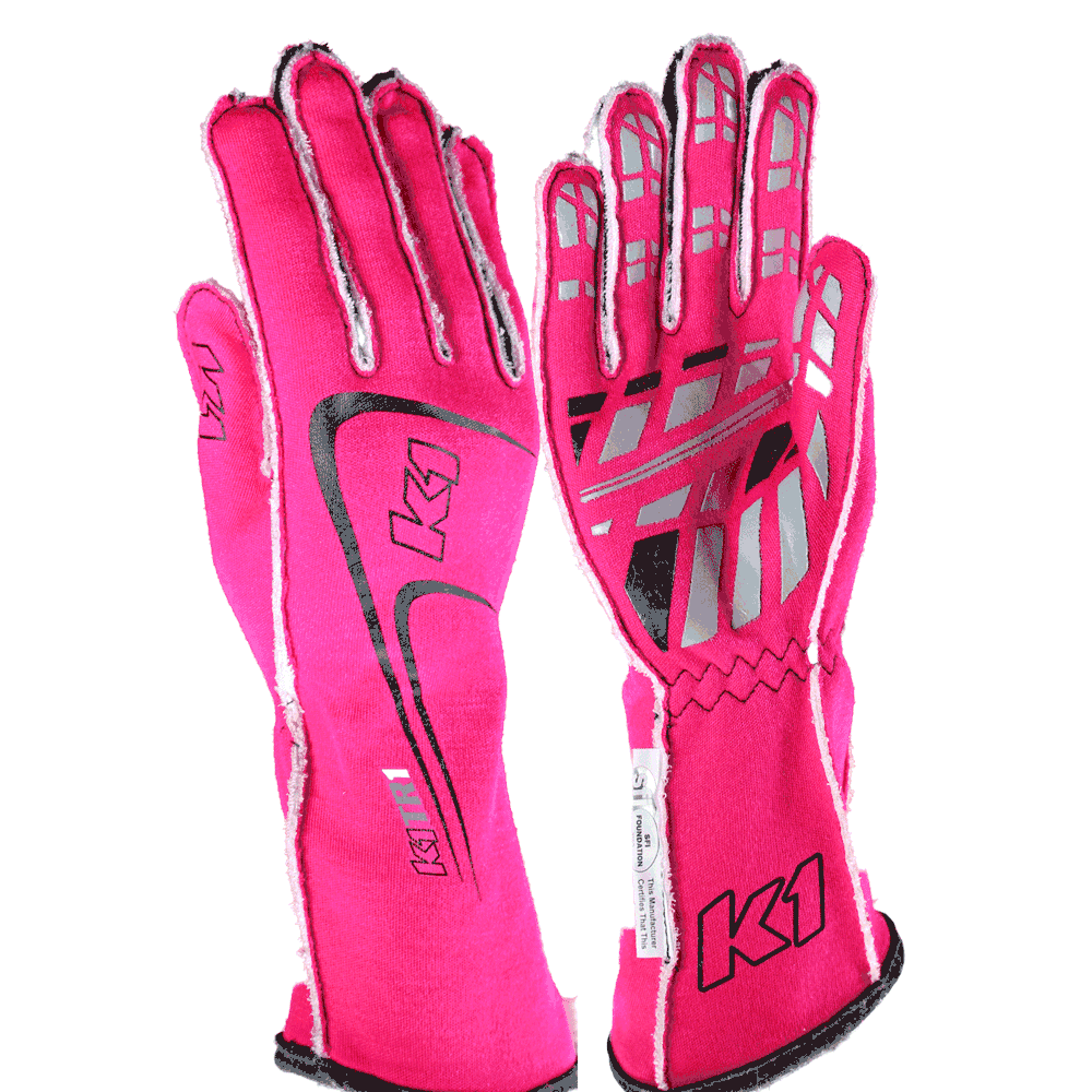K1 RaceGear Track 1 Gloves Flo Pink