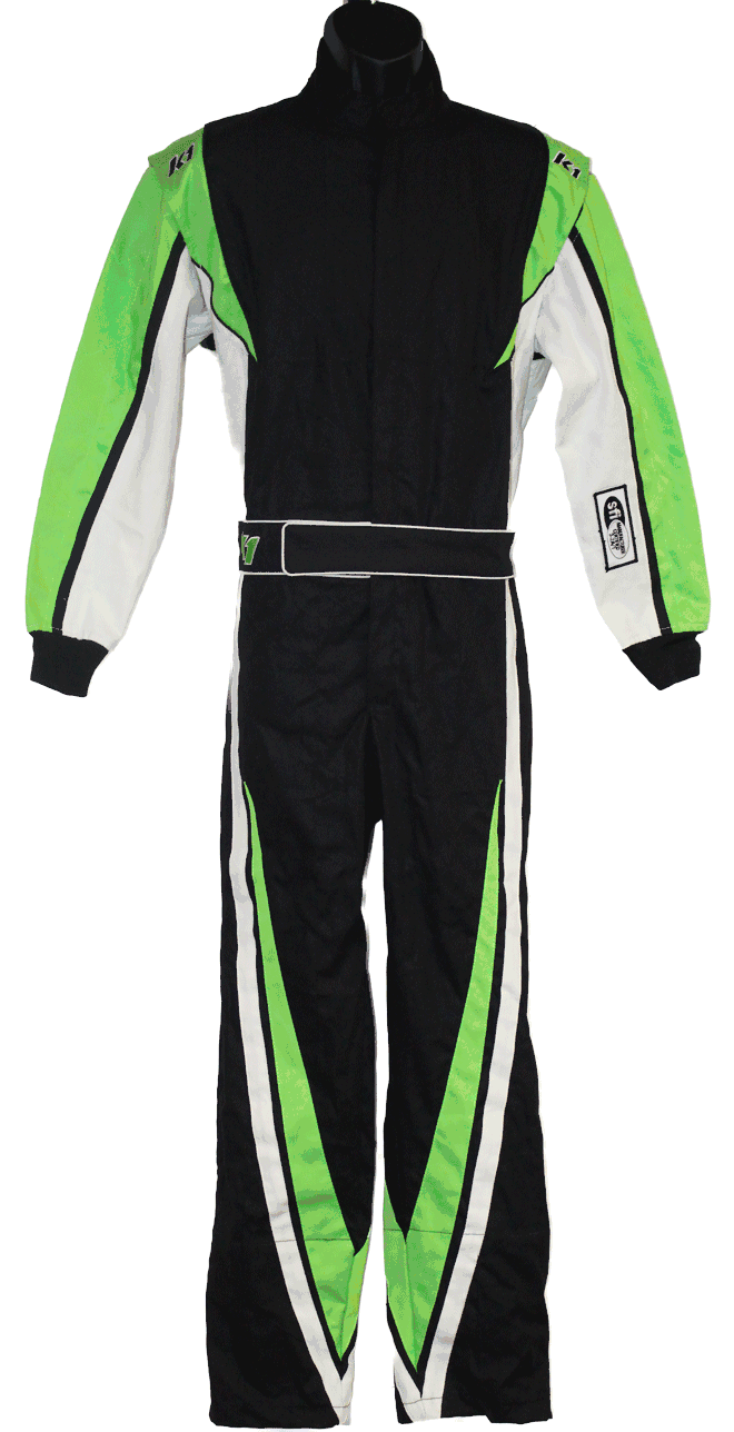 K1 RaceGear VORTEX Racing Suit In Green/Black/White
