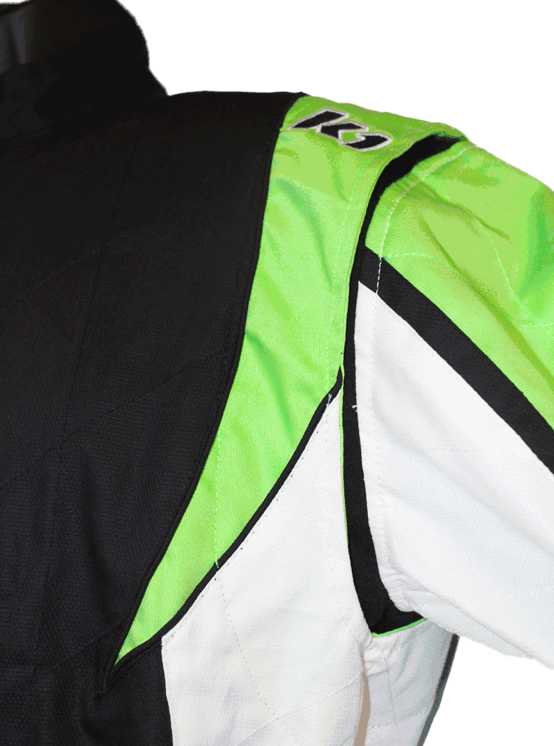 K1 RaceGear VORTEX Racing Suit In Green/Black/White