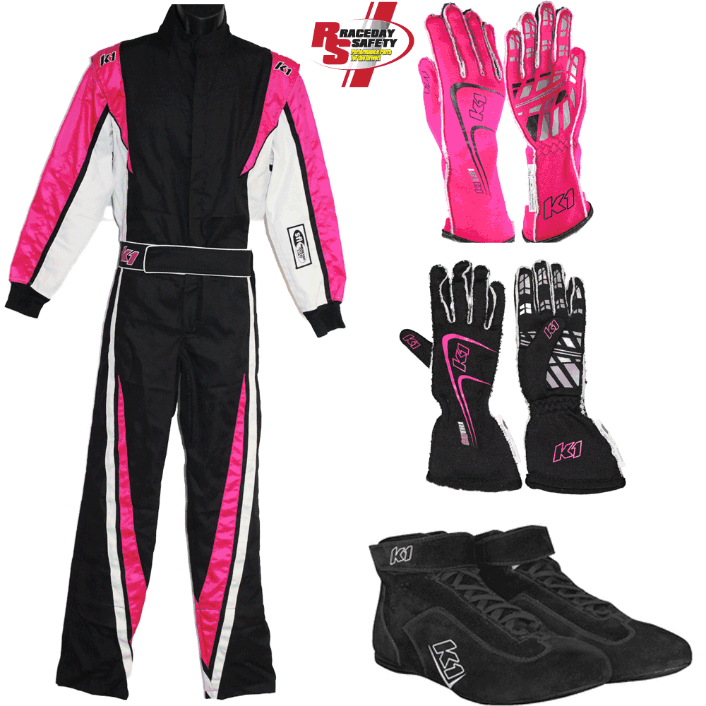 K1 RaceGear Vortex Pink Package: Includes Vortex Race Suit and Track-1 ...