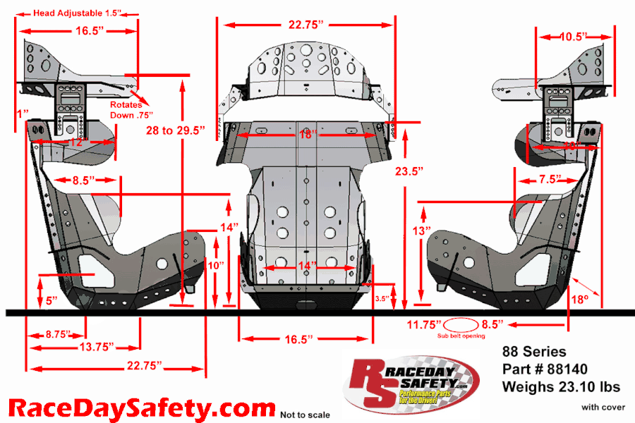 Kirkey 88 Series Intermediate 18 Degree Containment Seat and Cover---14 ...