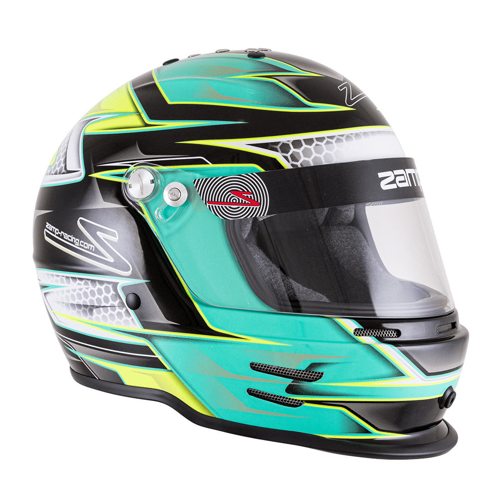 Zamp RZ-42Y Youth Race Helmet Green/Silver Graphic