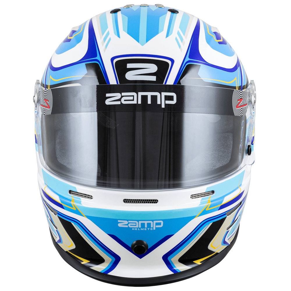 Zamp RZ-42Y Snell CMR2016 Youth Race Helmet White/Blue/Light Blue