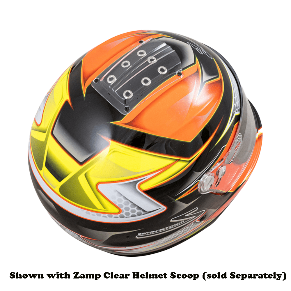 Zamp RZ-42Y Snell CMR2016 Youth Race Helmet Orange/Yellow Graphic