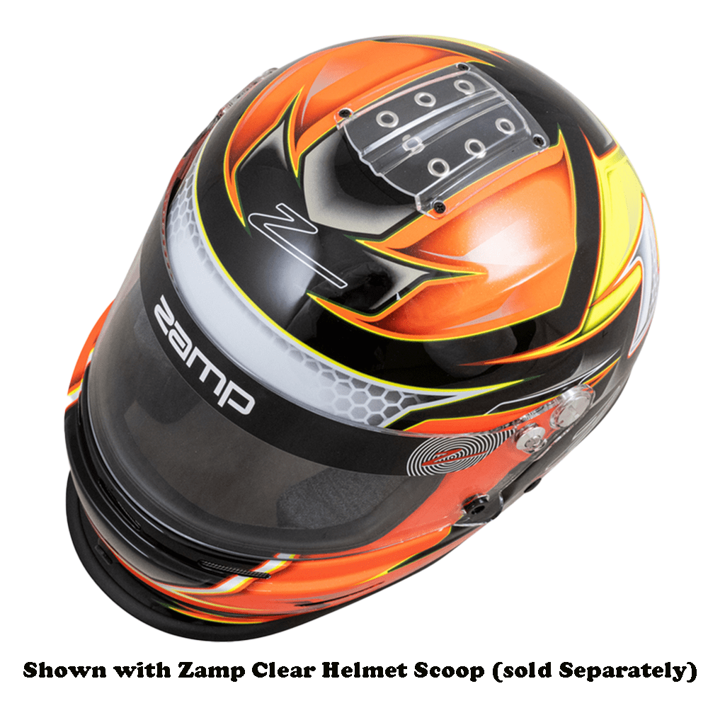 Zamp RZ-42Y Snell CMR2016 Youth Race Helmet Orange/Yellow Graphic