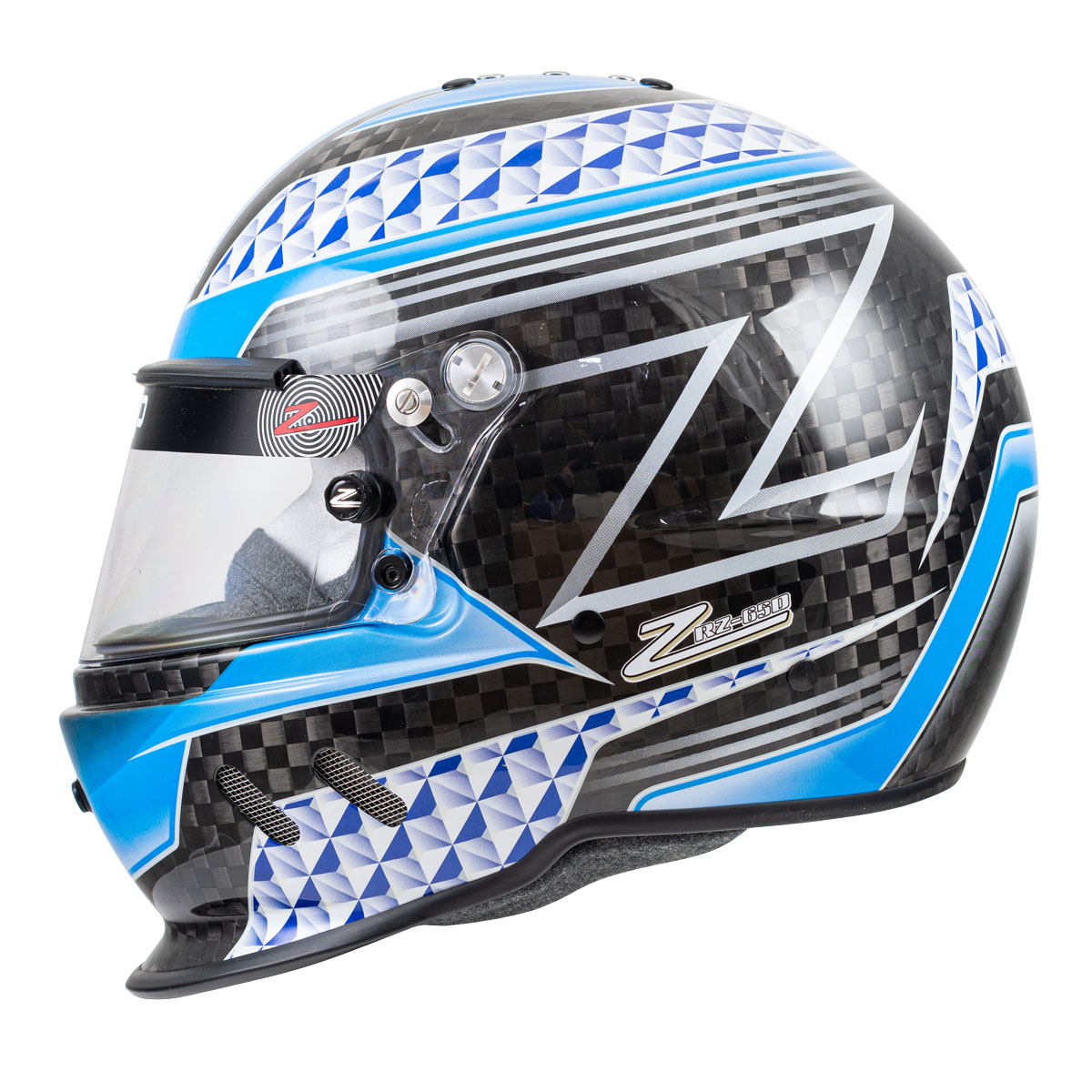 Zamp RZ-65D Carbon Flo Blue Graphic Racing Helmet SA2020
