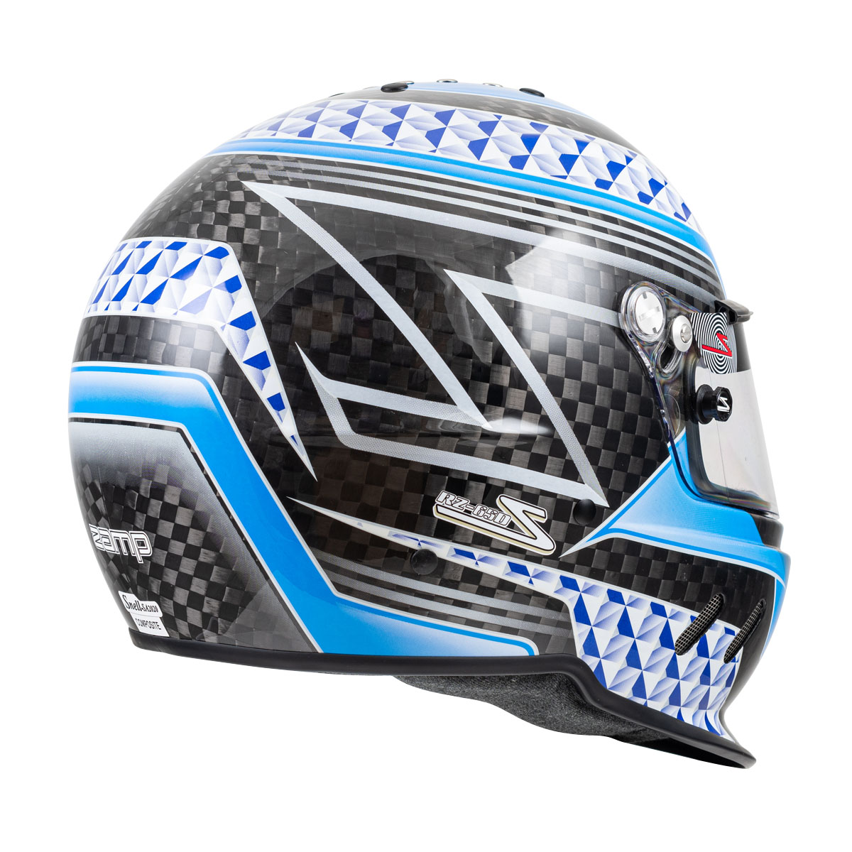 Zamp RZ-65D Carbon Flo Blue Graphic Racing Helmet SA2020