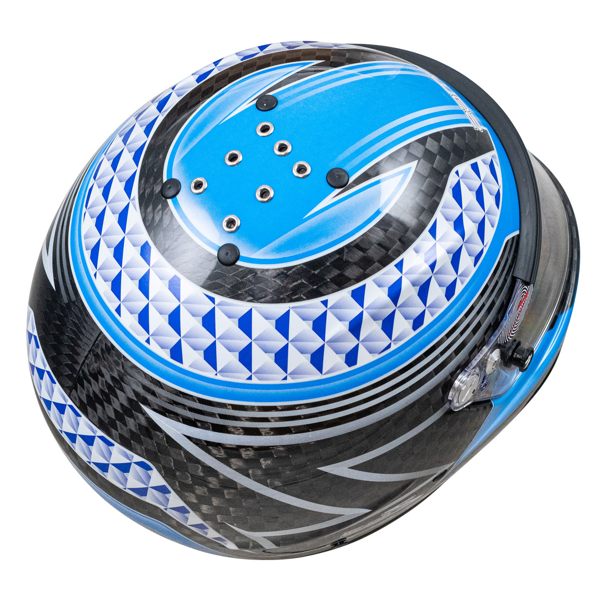 Zamp RZ-65D Carbon Flo Blue Graphic Racing Helmet SA2020