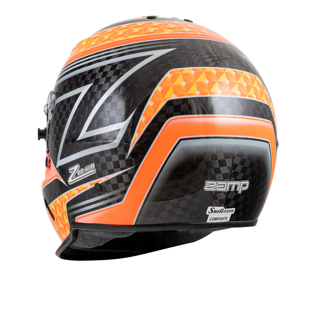 Zamp RZ-65D Carbon Flo Orange Graphic Racing Helmet SA2020