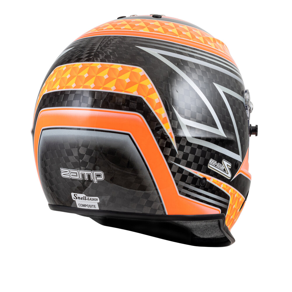 Zamp RZ-65D Carbon Flo Orange Graphic Racing Helmet SA2020