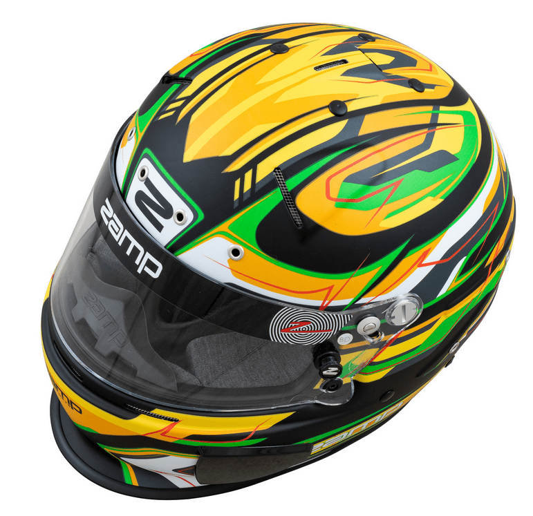 Zamp RZ-70E Switch Racing Helmet Matte Green/Black/Yellow---Snell ...