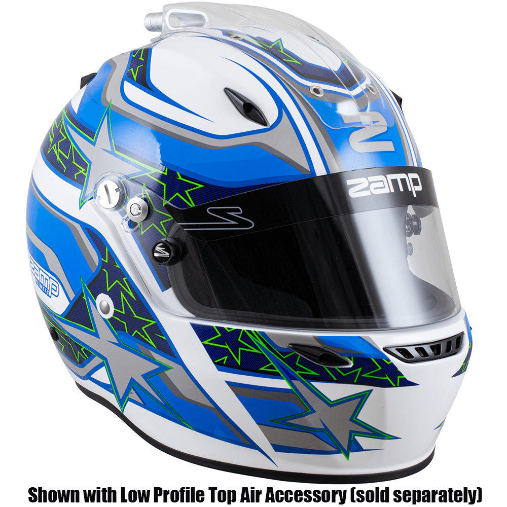 Zamp ZR-72 Graphic Helmet Gloss White/Blue/Light Blue