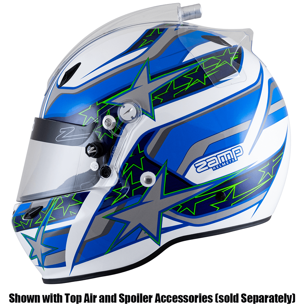Zamp ZR-72 Graphic Helmet Gloss White/Blue/Light Blue