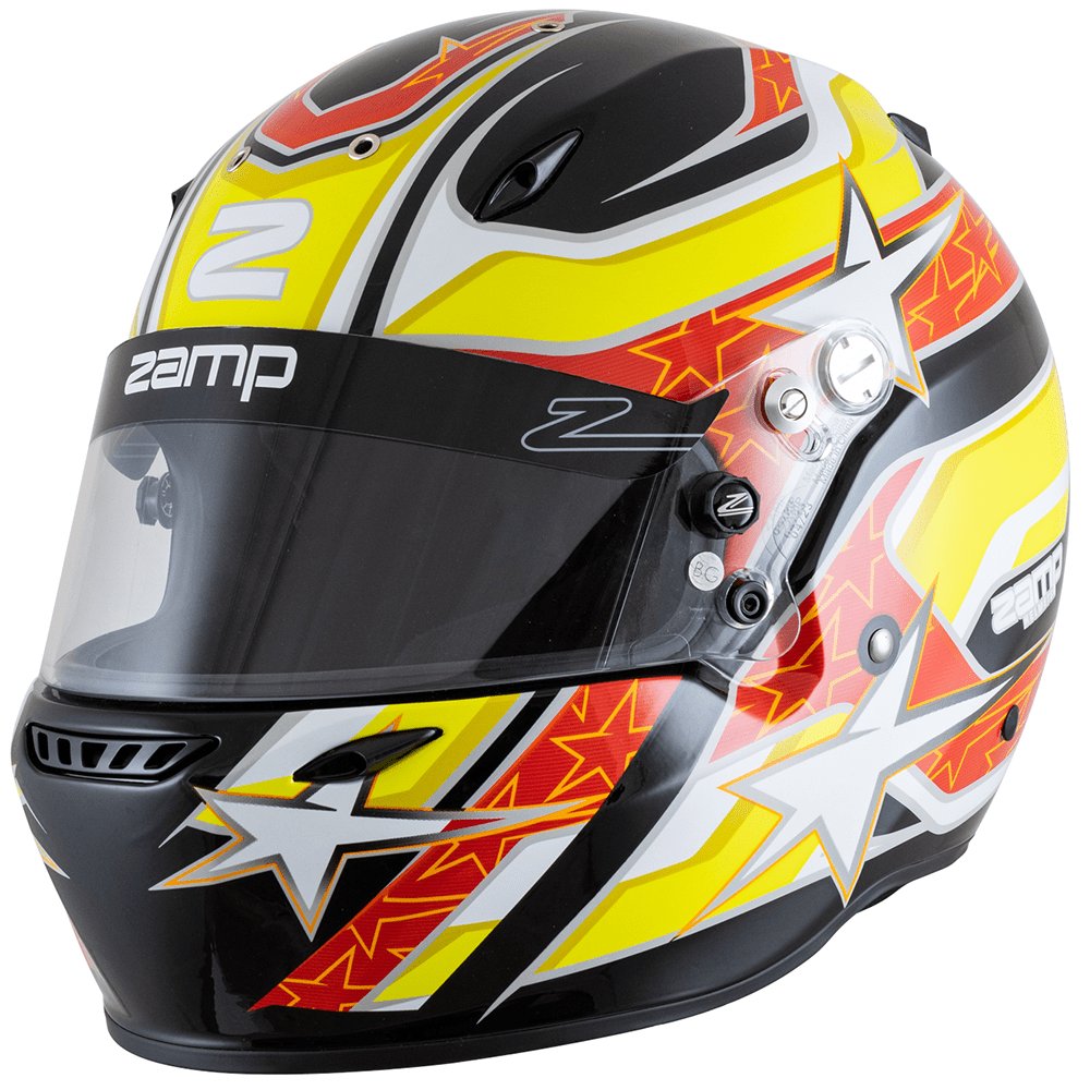 Zamp ZR-72 Graphic Helmet Gloss Black/Yellow/Orange