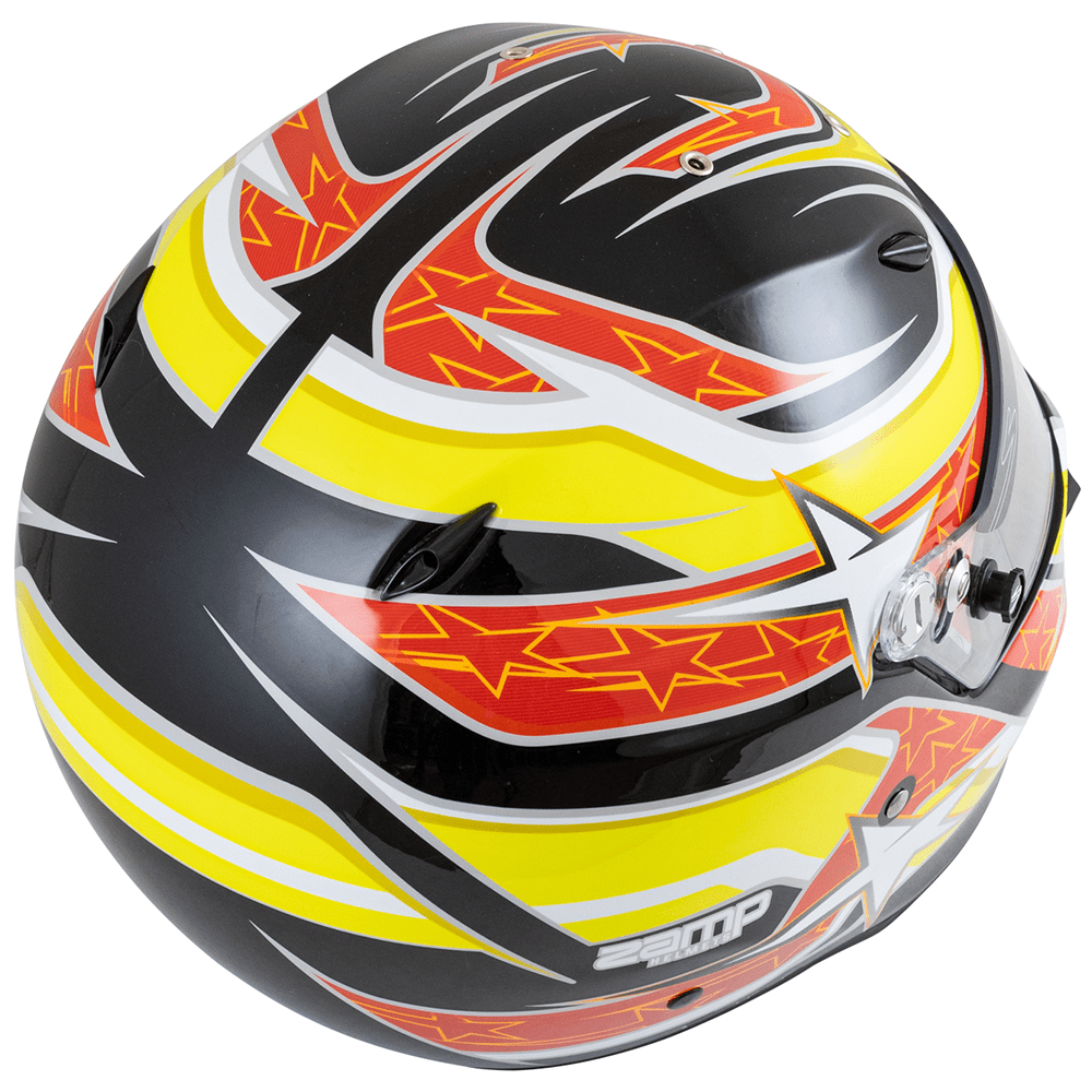 Zamp ZR-72 Graphic Helmet Gloss Black/Yellow/Orange