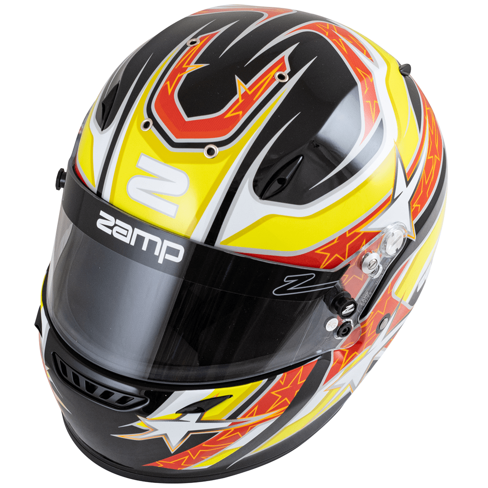Zamp ZR-72 Graphic Helmet Gloss Black/Yellow/Orange
