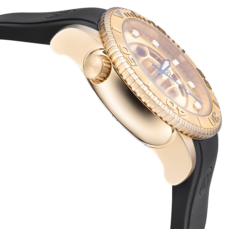 40MM AUTOMATIC SKELETON DIVER GOLD BEZEL - GOLD SKELETON DIAL - GOLD ...