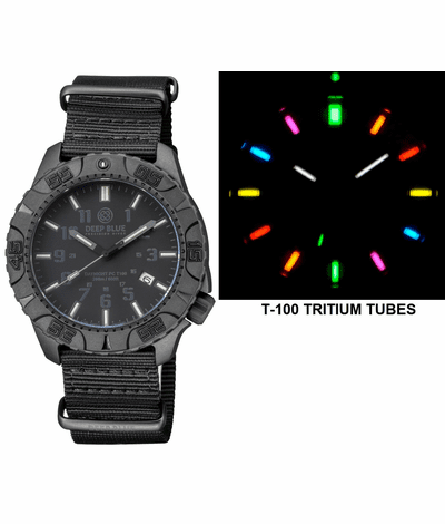 DAYNIGHT DIVER PC TRITIUM AUTOMATIC WATCH STEALTH BEZEL - STEALTH DIAL ...