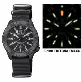 DAYNIGHT DIVER PC TRITIUM AUTOMATIC WATCH- STEALTH BEZEL - STEALTH DIAL ...