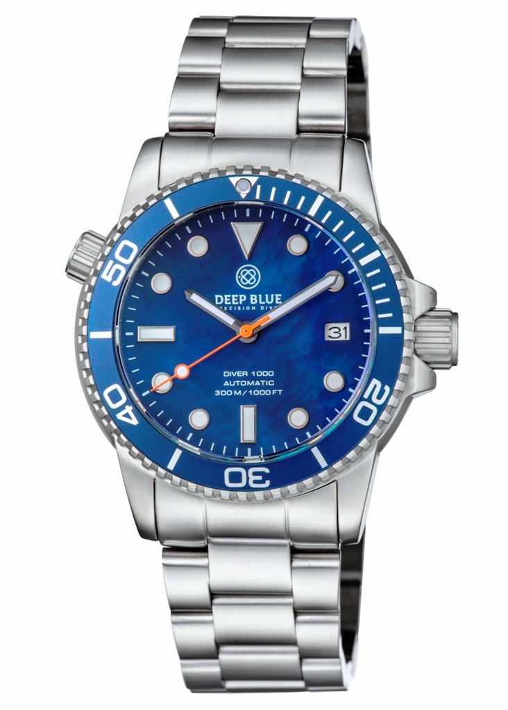 DIVER 1000 AUTOMATIC DIVER BLUE BEZEL BLUE MOTHER OF PEARL DIAL - SOLD OUT