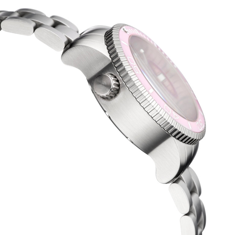 LADIES “LIZZY BLUE” – DIVER CERAMIC BLACK/WHITE BEZEL – WHITE MOTHER OF ...