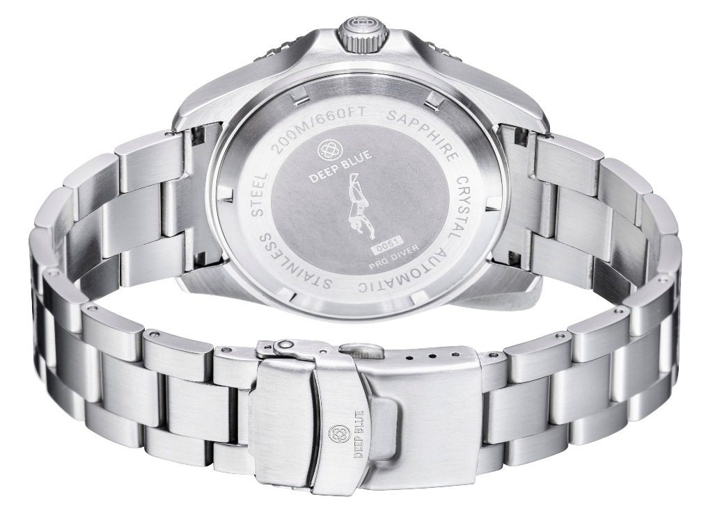 PRO DIVER 200 BLUE HYDRAULIC EMBOSSED DIAL 42.5MM AUTOMATIC BRACELET ...