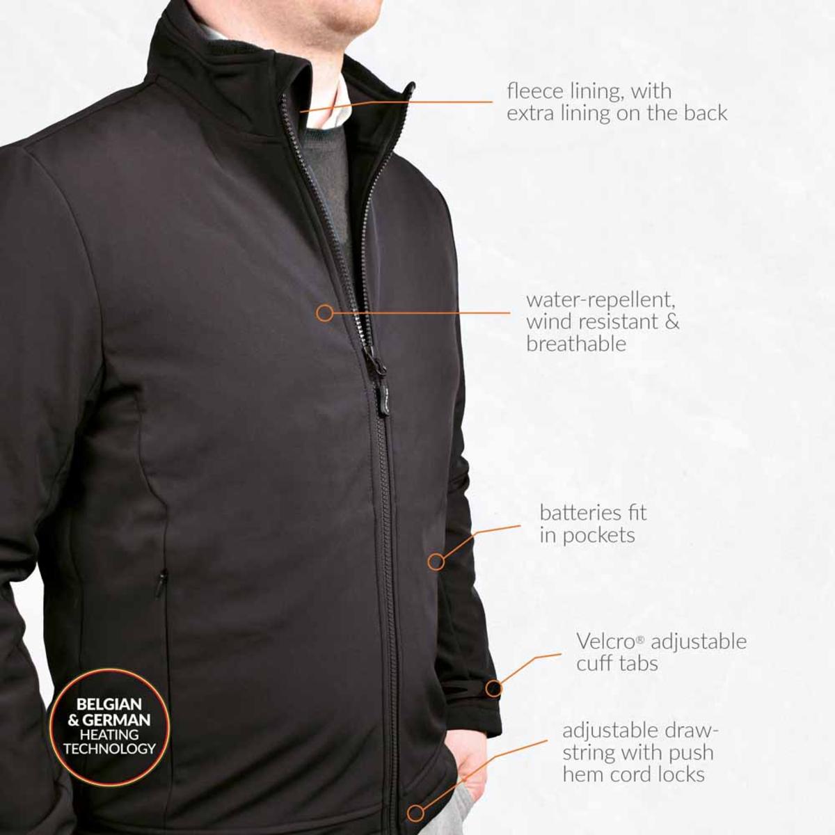 30seven Men's Heated Softshell Regular Fit Jacket with Extra Warm ...