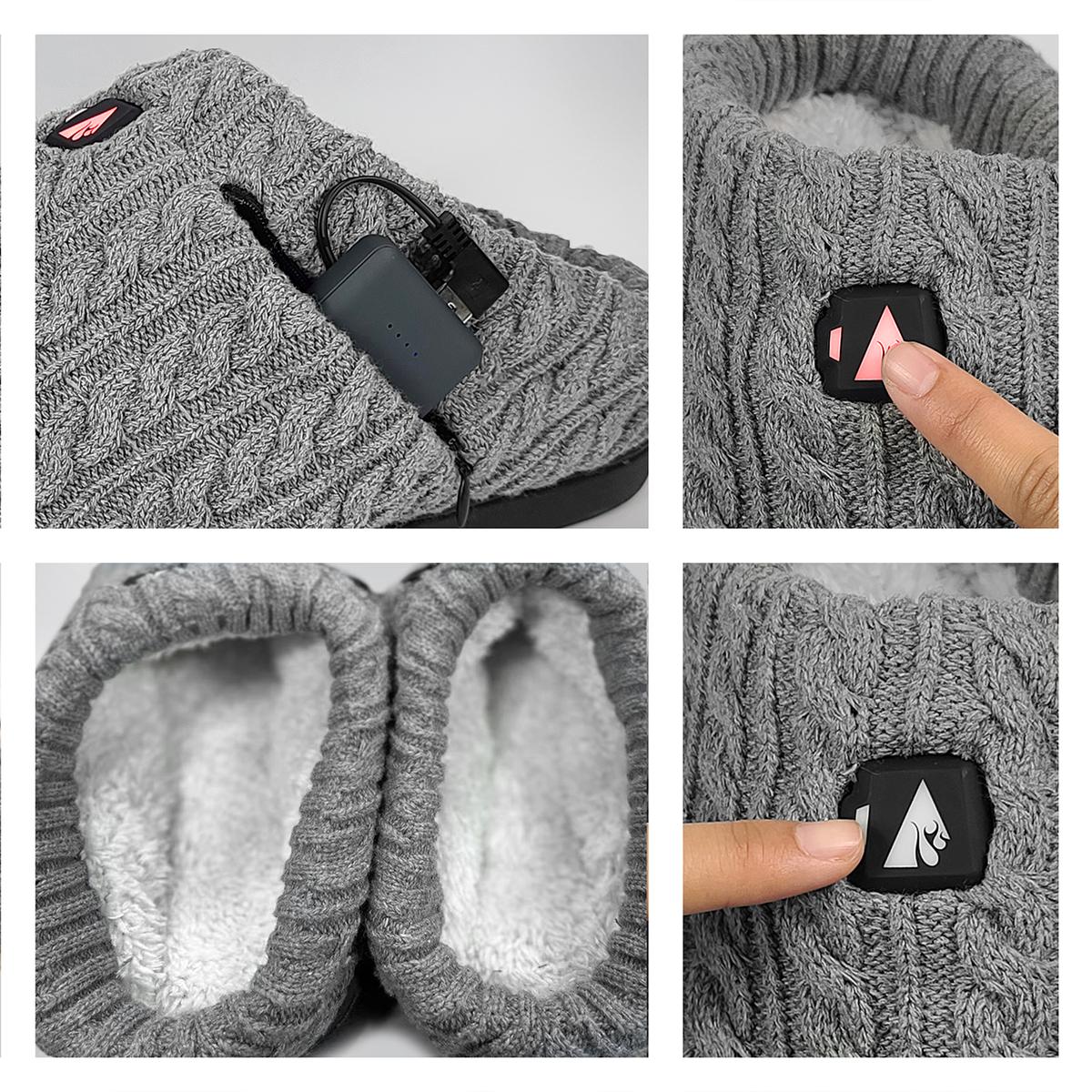ActionHeat 5V Battery Heated Cable Knit Slippers - The Warming Store
